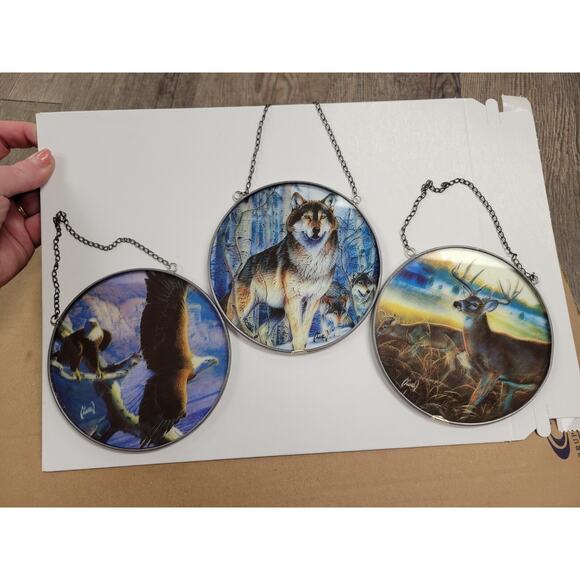 Al Agnew | Accents | Sun Catchers Set Of 3 Glass Wildlife By Al Agnew ...